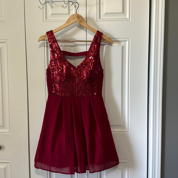 My Michelle | Dresses | Red Sequin Mini Dress | Poshmark